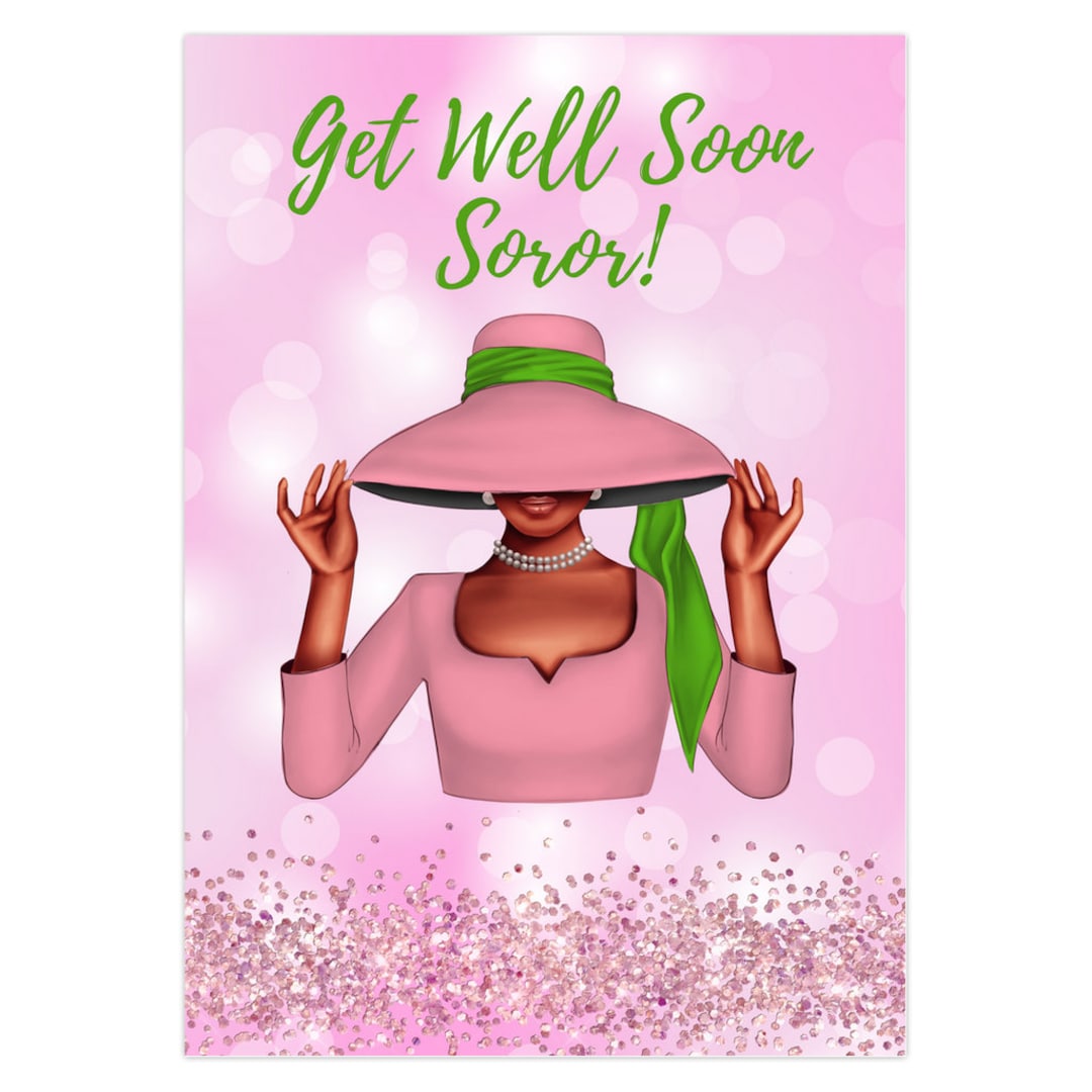 Get Well Soon Soror Card, Sorority Inspired Greeting Card, Card for ...