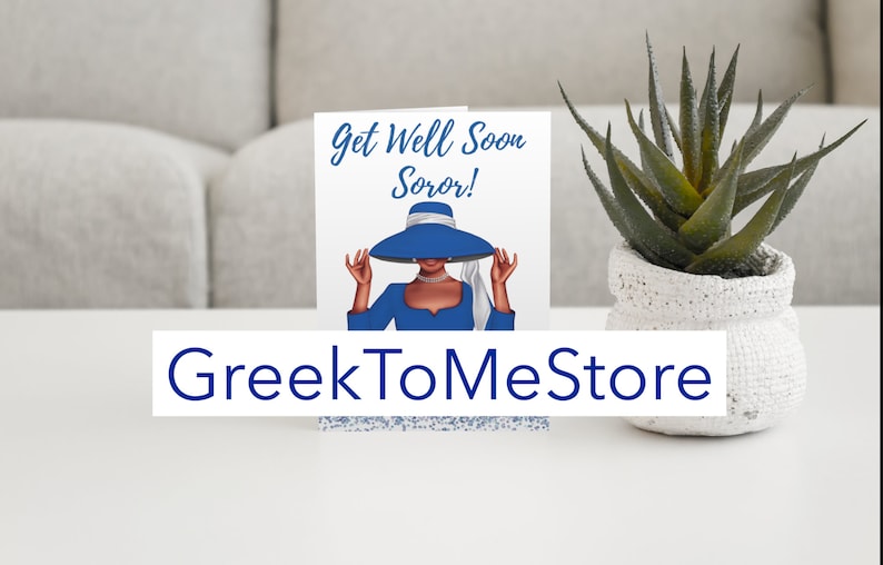 Get Well Soon Soror Card, Zeta Phi Beta Inspired Greeting Card, Card ...