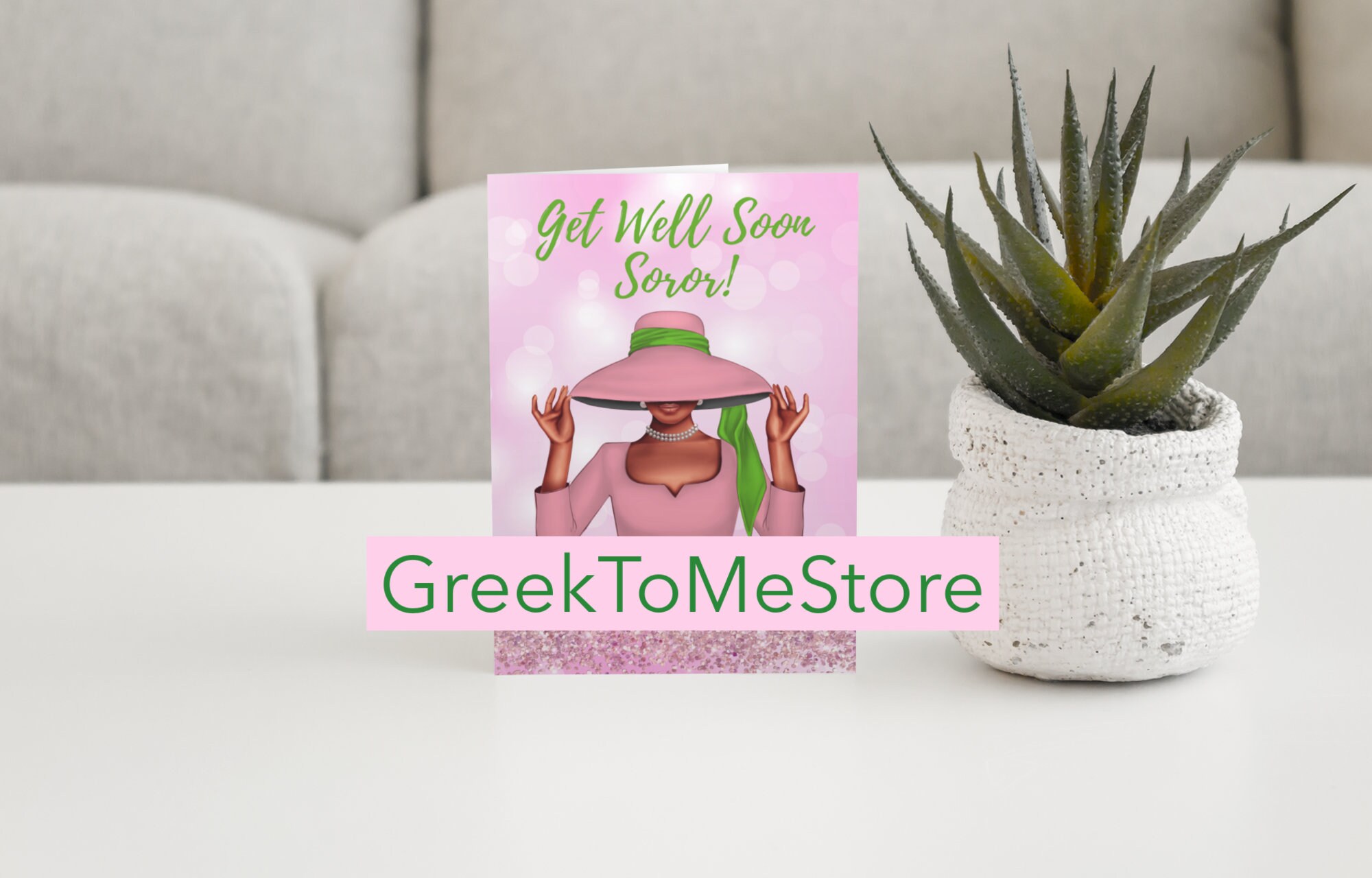 Get Well Soon Soror Card, Sorority Inspired Greeting Card, Card for ...