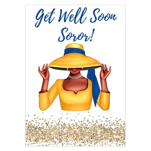 Get Well Soon Soror Card, Sigma Gamma Rho Inspired Greeting Card, Card ...