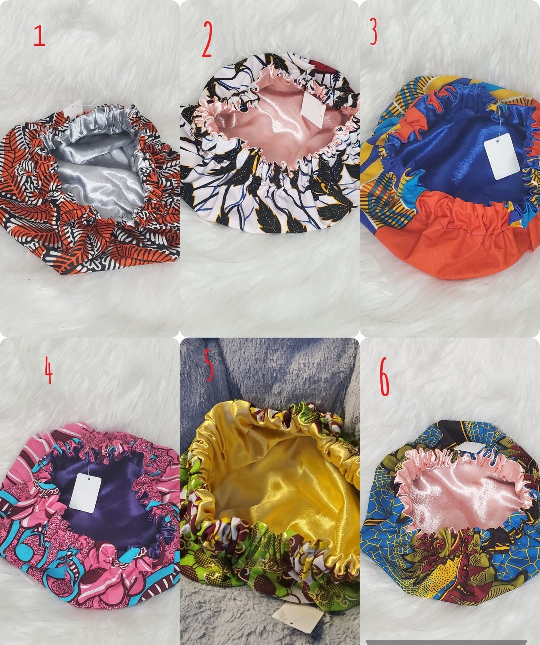 African Print Bonnets Satin Lined - Etsy