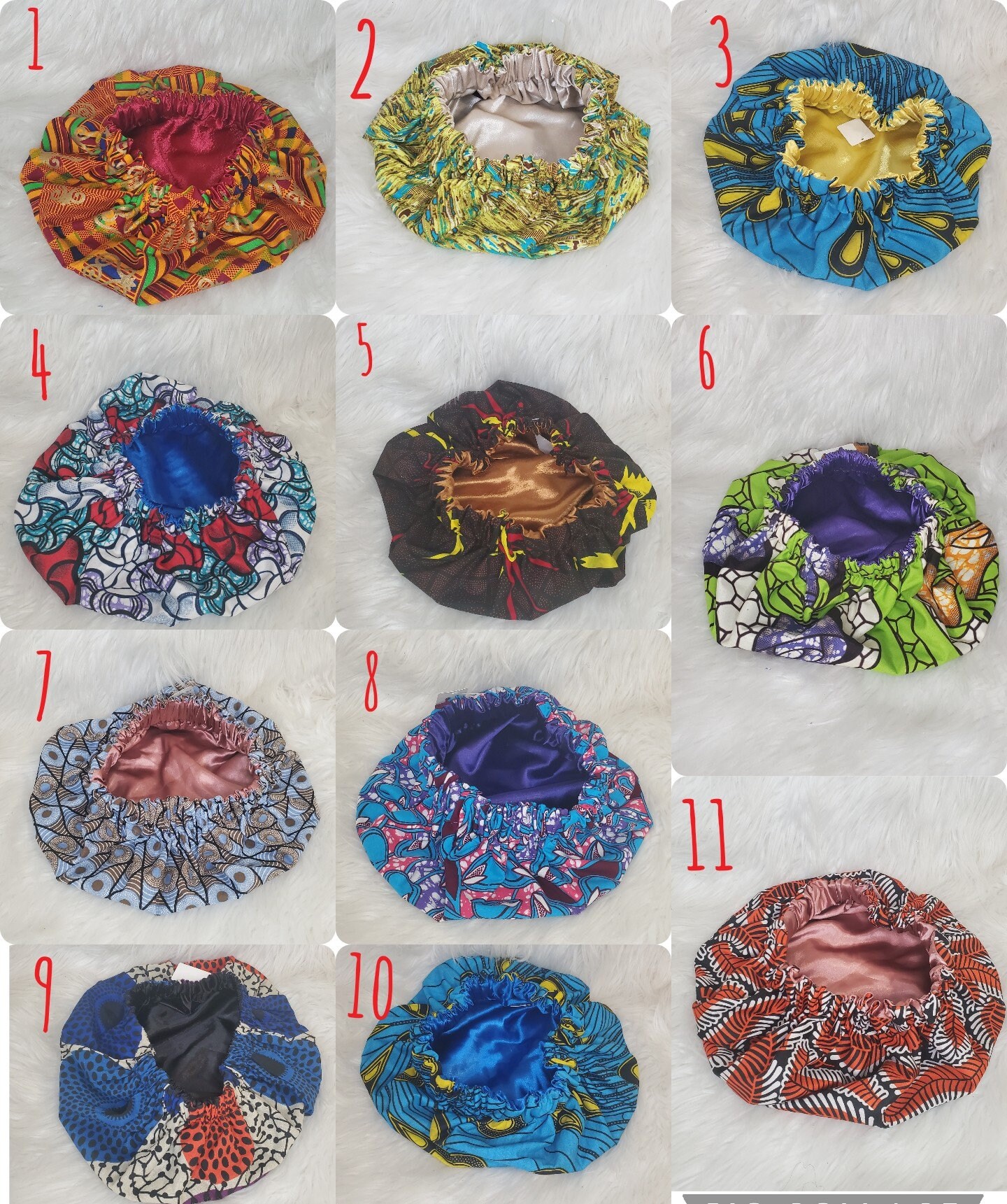 African Print Bonnets Satin Lined - Etsy