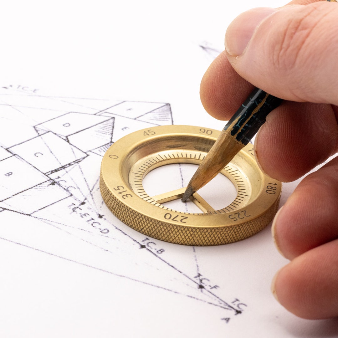 The "collins Coin" - Brass EDC Coin Protractor - Crafting, Drawing ...