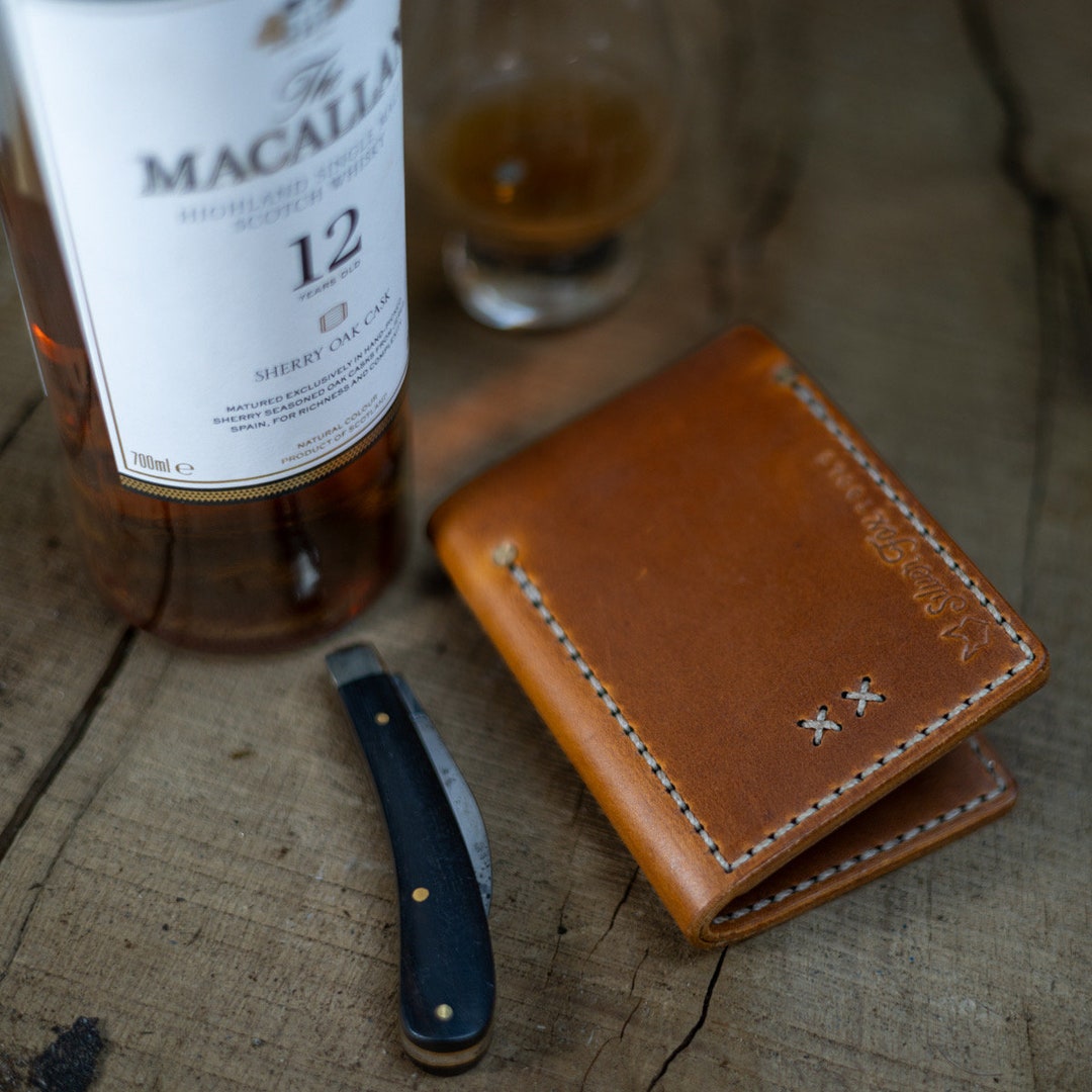 The mool Wallet Handmade EDC Leather Wallet Card Holder Leather Pocket ...