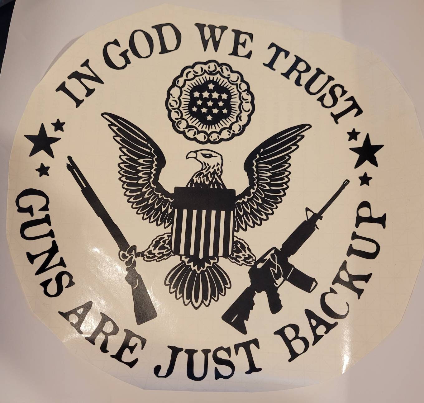 In God We Trust, Guns Are Just Backup Vinyl Decal - Etsy