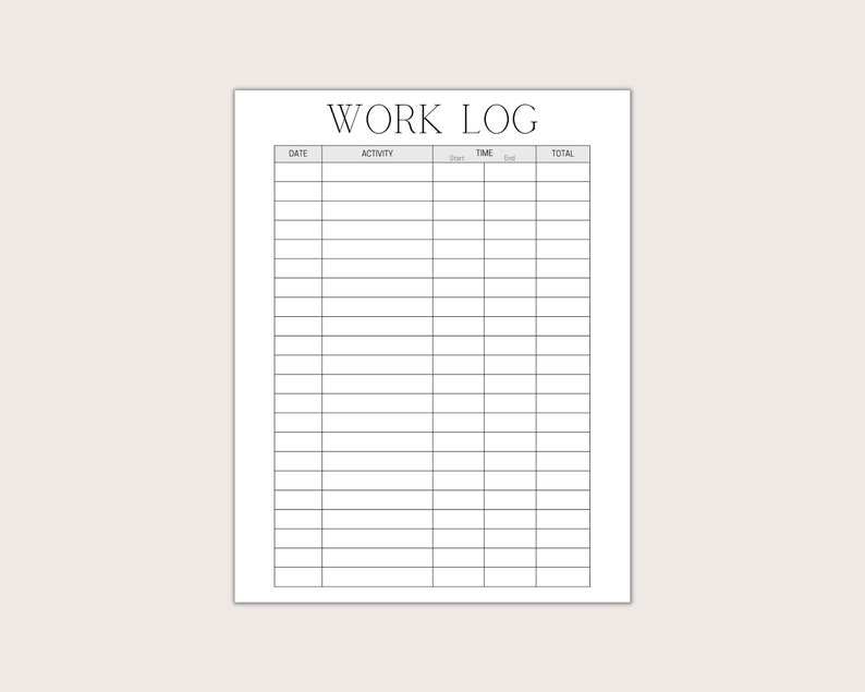 Time Log Work Log Work Tracker Job Tracker Time Tracker Project Time ...