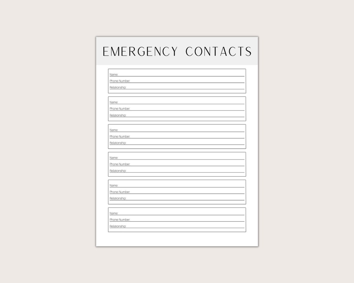 Printable Emergency Preparedness Binder Emergency | Etsy