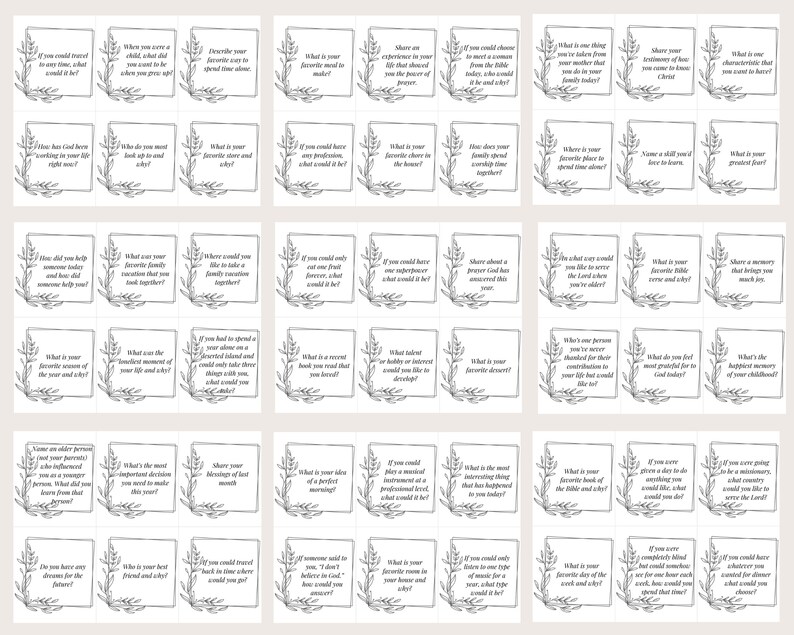 Printable Ladies Faith Based Conversation Starters - Etsy