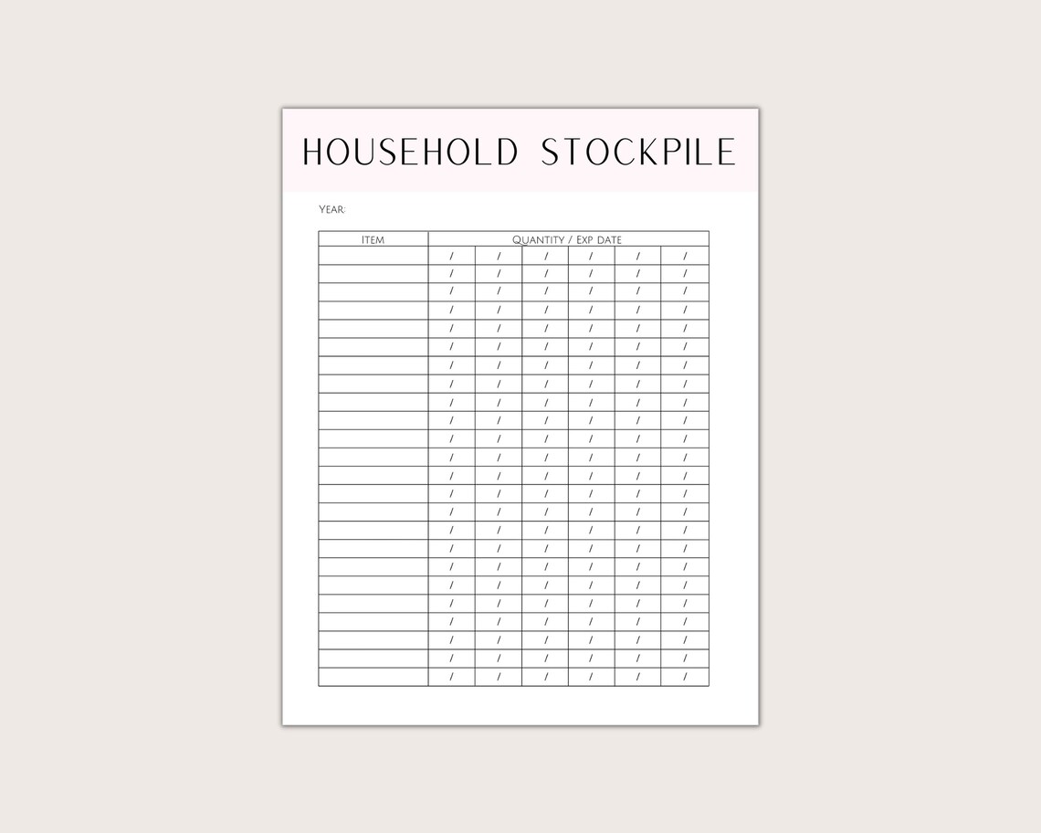 Stockpile Tracker Pantry Inventory Household Inventory - Etsy