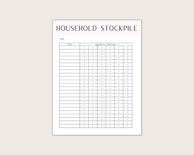 Stockpile Tracker Pantry Inventory Household Inventory - Etsy