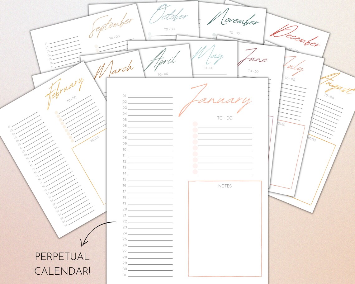 Printable 2022-2023-2024 Calendar Bundle Monthly Calendar Monthly ...