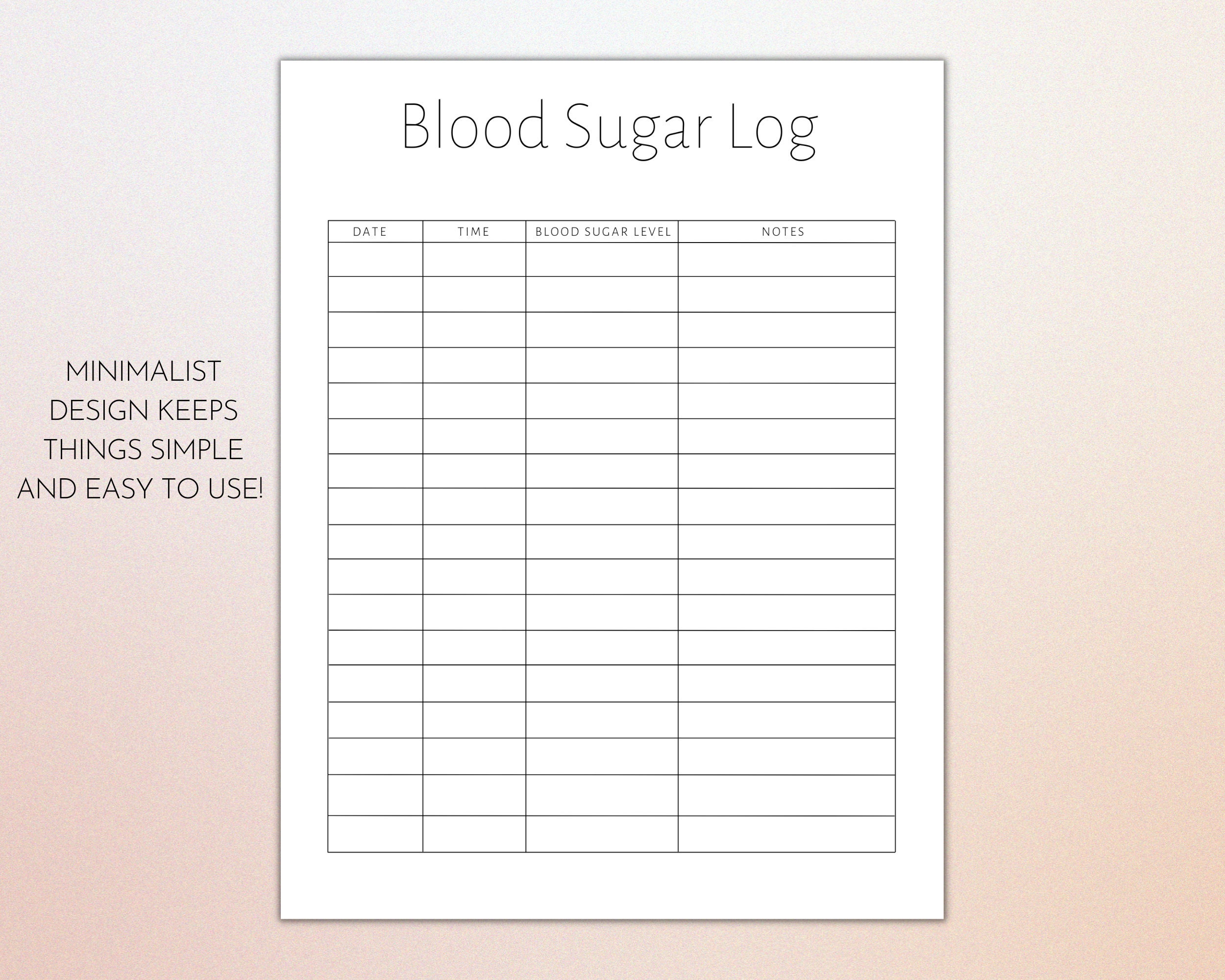 Printable Health Logs Pack Blood Pressure Log Blood Sugar Log ...