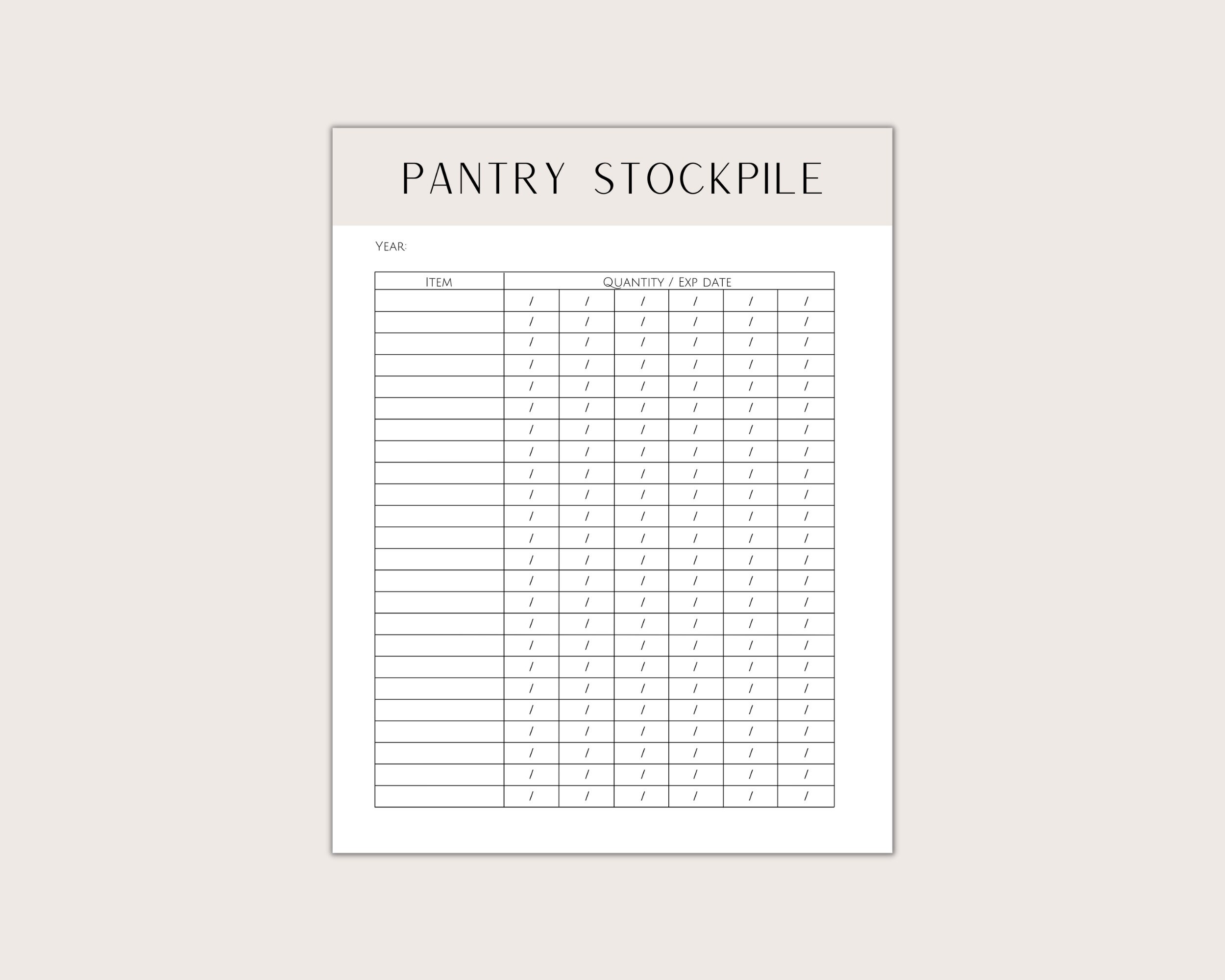 Stockpile Tracker Pantry Inventory Household Inventory - Etsy