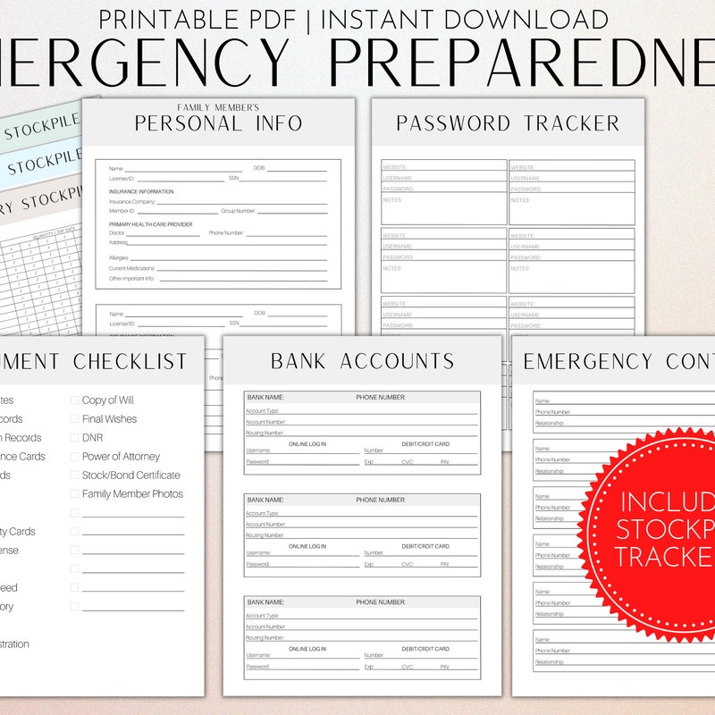 Emergency Preparedness Binder - Etsy