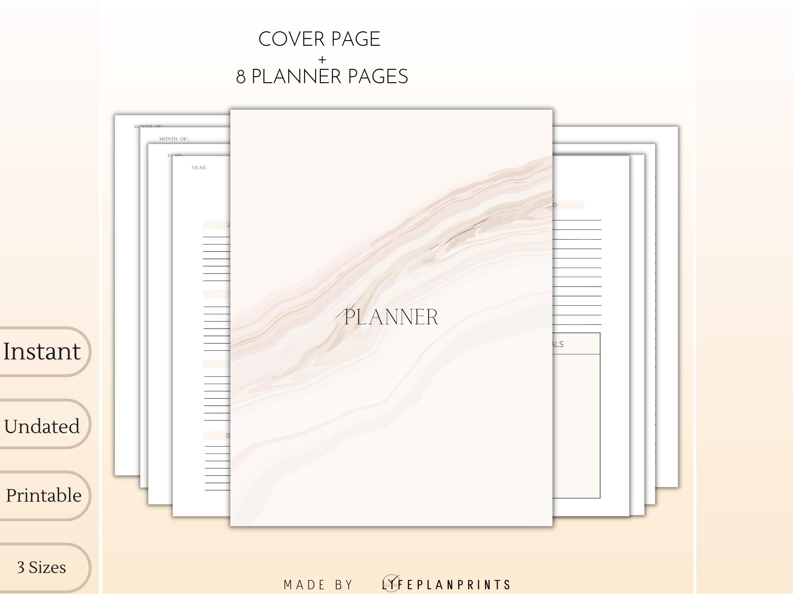 Undated Planner | Daily, Weekly, Monthly, Yearly Planner, Printable ...
