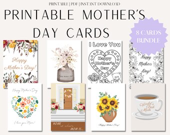 Mother's Day Printable Card Bundle - Etsy