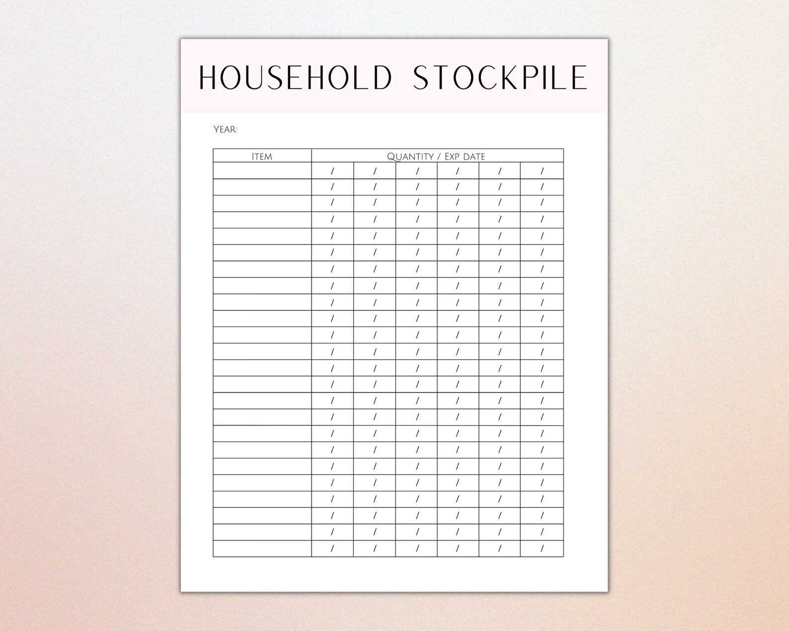 Stockpile Tracker Pantry Inventory Household Inventory - Etsy
