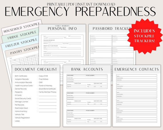 Printable Emergency Preparedness Binder Emergency | Etsy