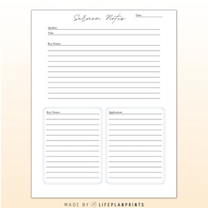 Faith Journal | Printable Bible Study Sheets | Sermon Notes | Prayer ...