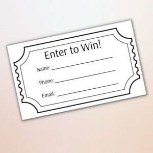Printable Raffle Tickets Simple Raffle Tickets Enter to - Etsy