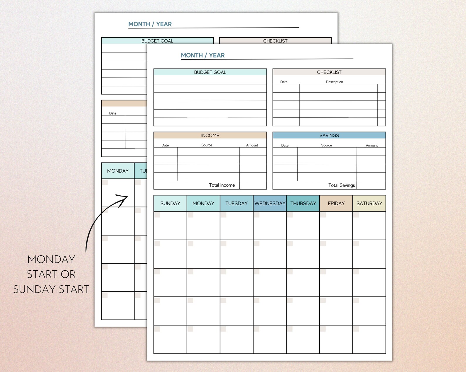 Printable Monthly Budget Bundle Budget Planner Epense Tracker Budget Spreadsheet - Etsy