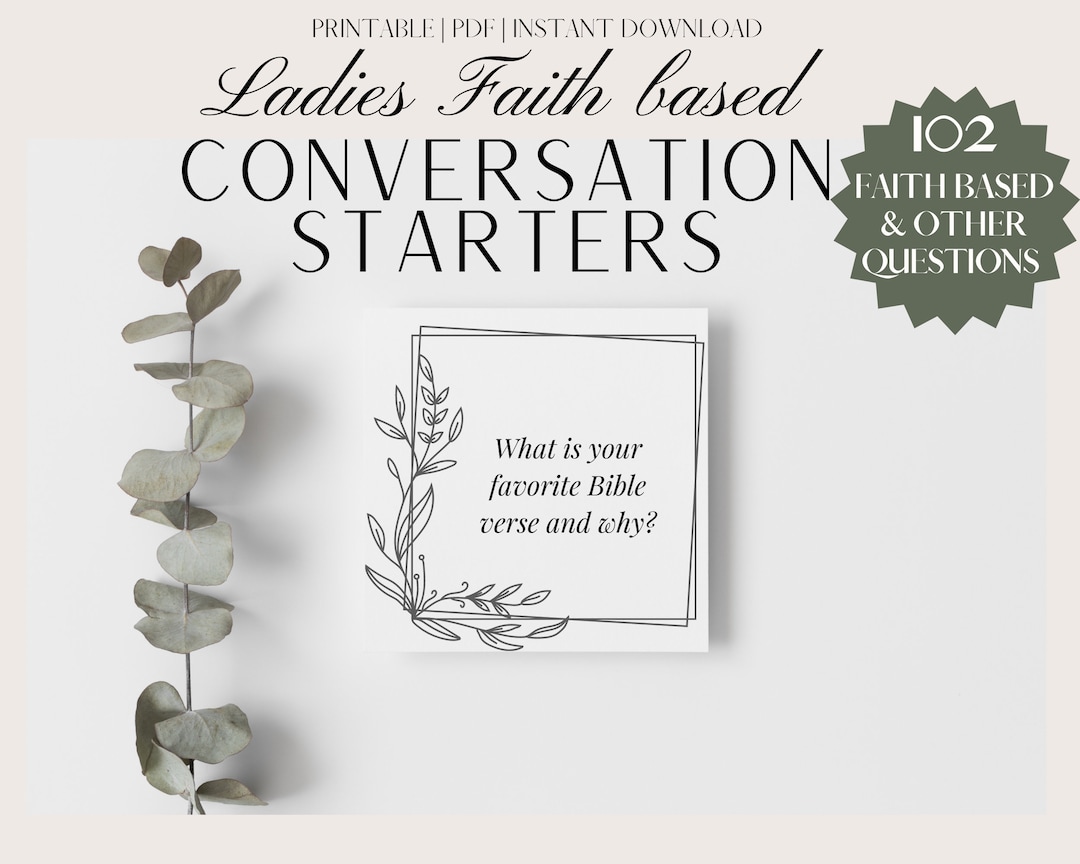 Printable Ladies Faith Based Conversation Starters - Etsy