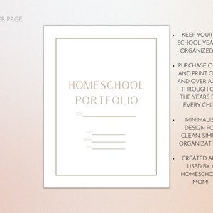 Printable Homeschool Portfolio Binder Pages (Instant Download) - Etsy