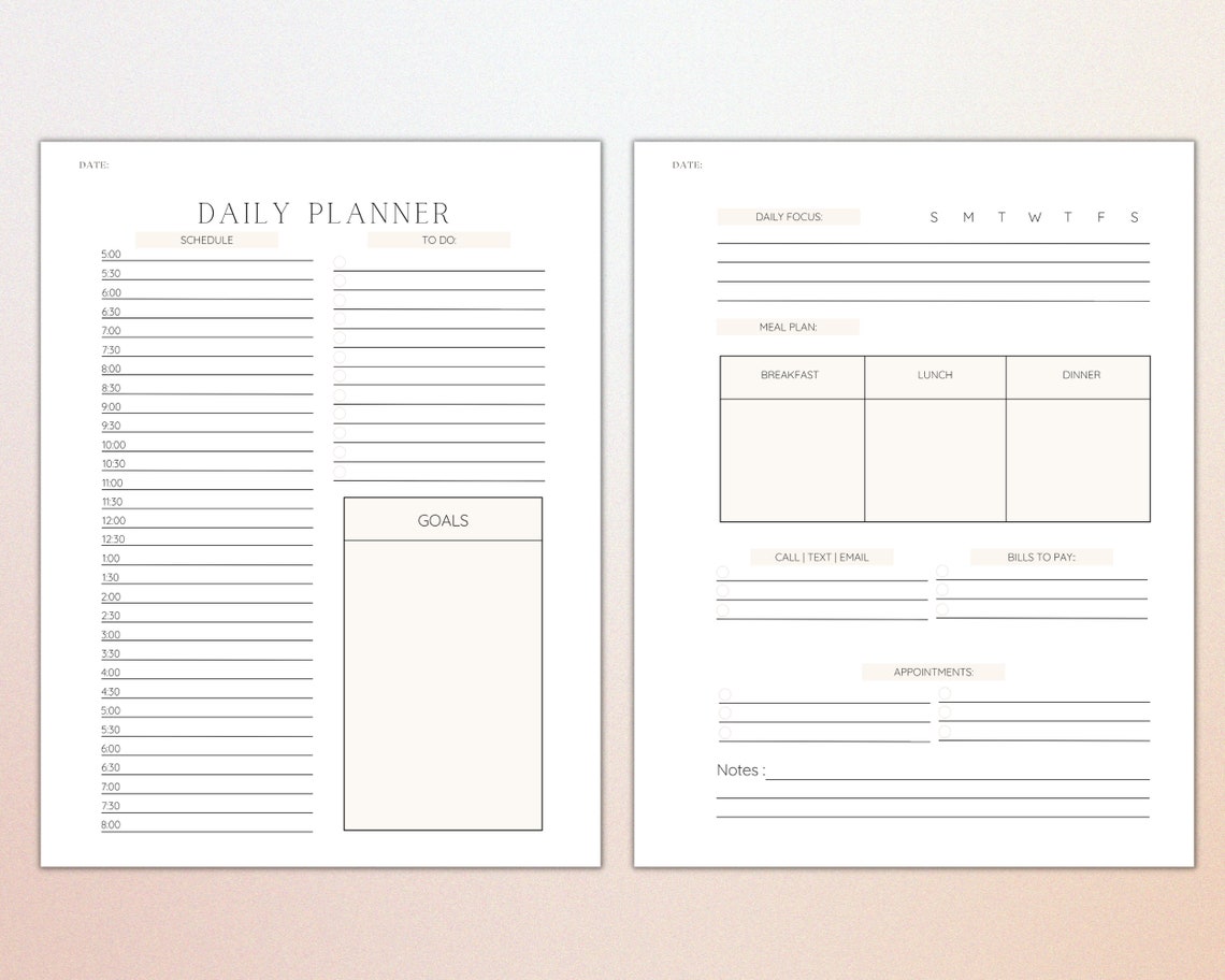 Undated Planner Daily, Weekly, Monthly, Yearly Planner, Printable ...