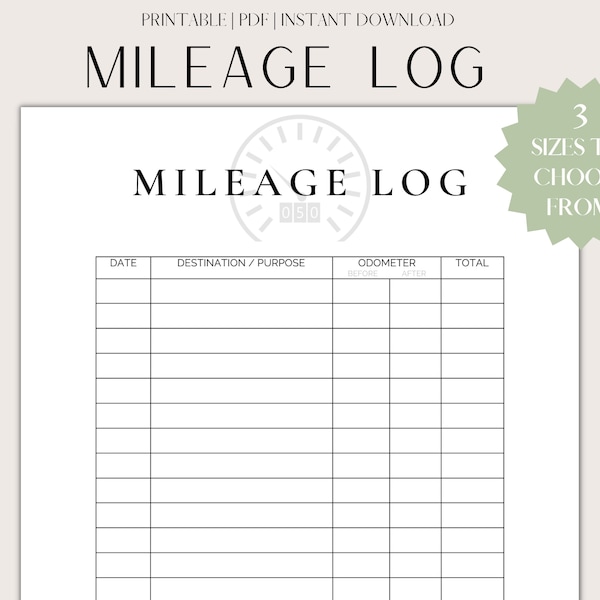 Mileage Chart Driving - Etsy