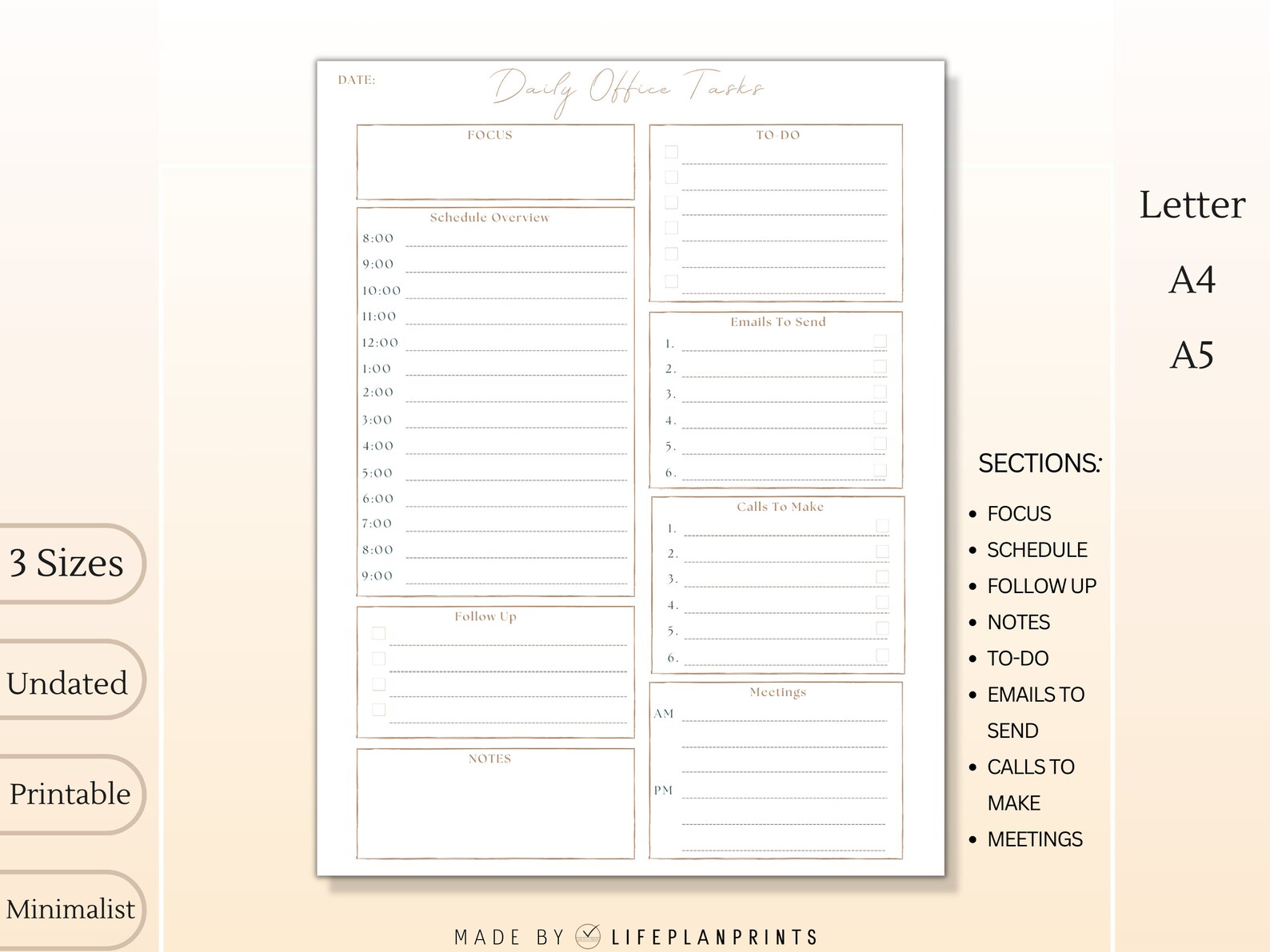 Daily Office Tasks | Office Planner | Work Planner | Office To-do ...
