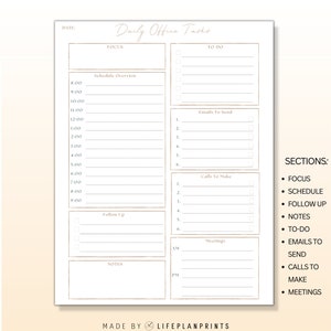 Daily Office Tasks | Office Planner | Work Planner | Office To-do ...