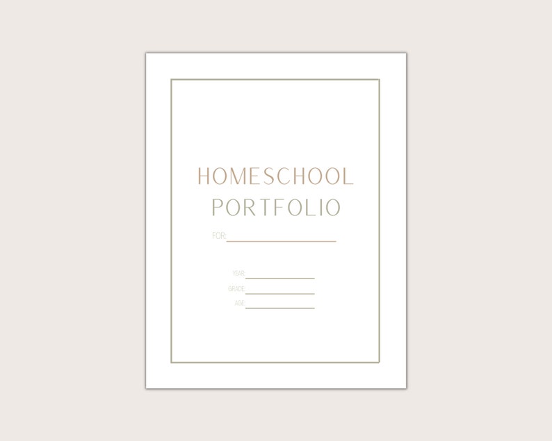 Printable Homeschool Portfolio Binder Pages Portfolio - Etsy