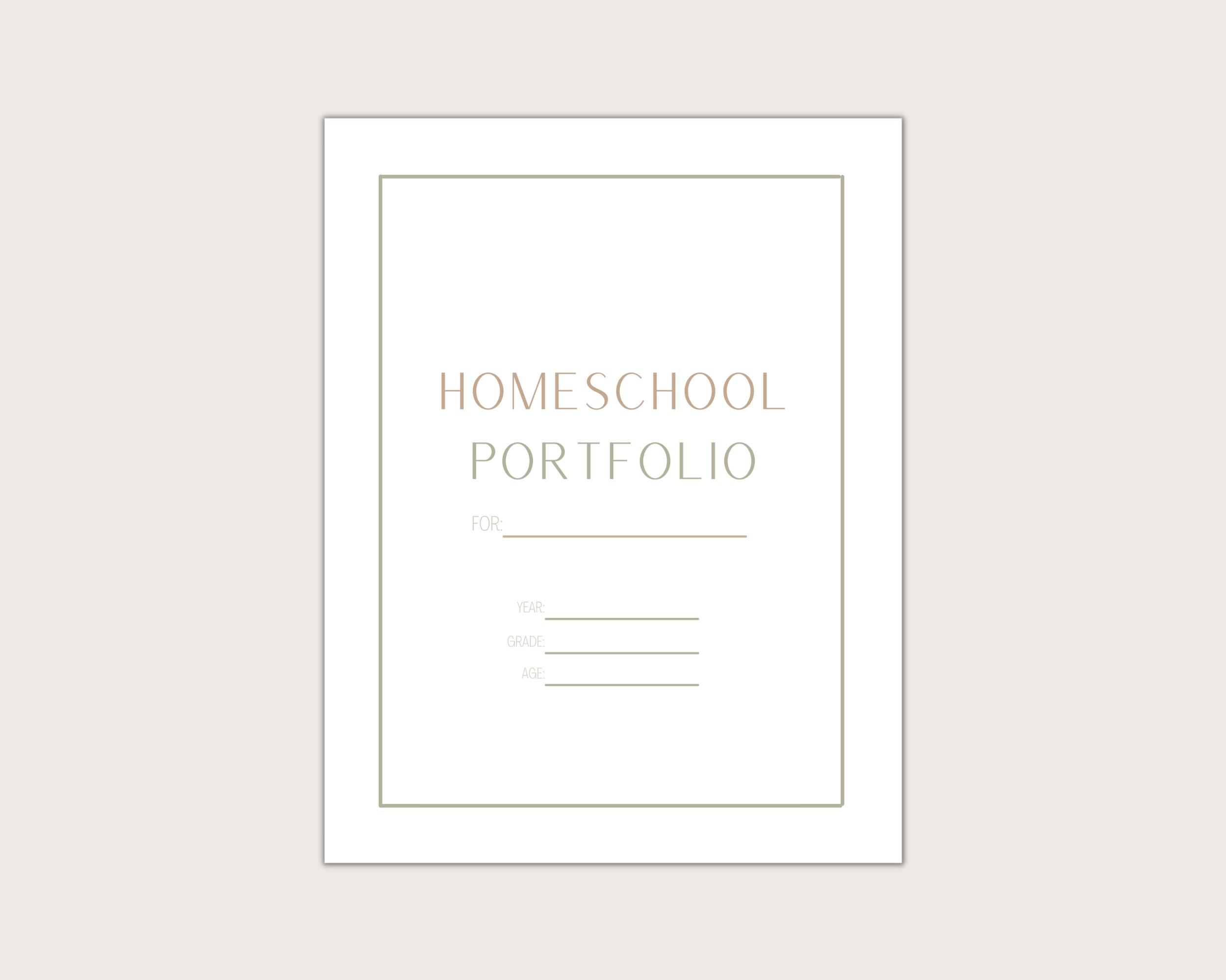 Printable Homeschool Portfolio Binder Pages Portfolio - Etsy