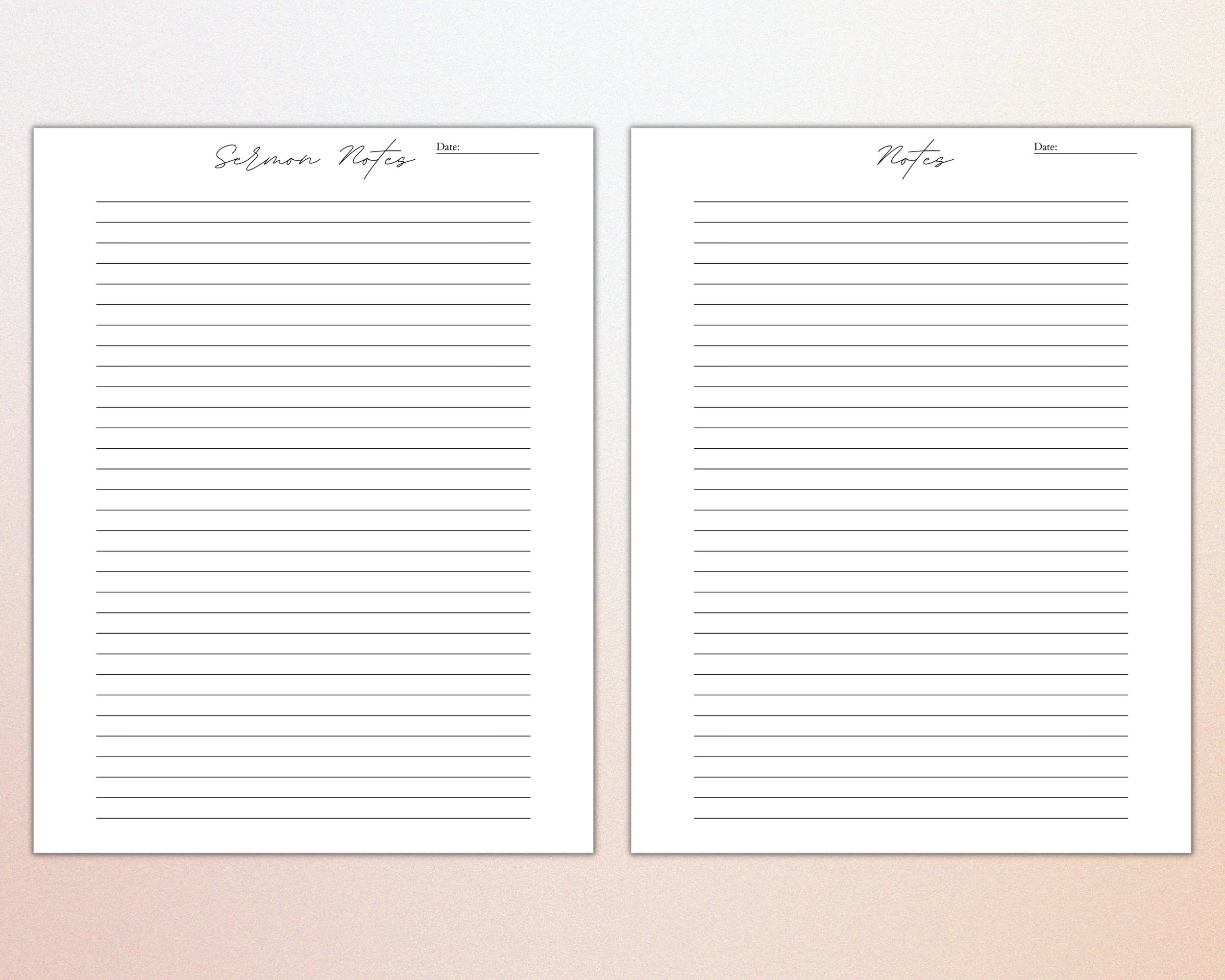 Faith Journal Printable Bible Study Sheets Sermon Notes - Etsy