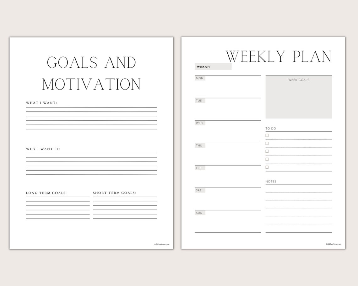 Printable Fitness Planner Weight Loss Tracker Journal - Etsy