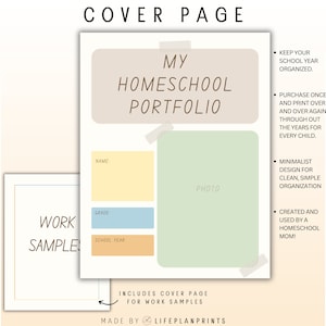 Printable Homeschool Portfolio Binder Pages | Academic Planner ...