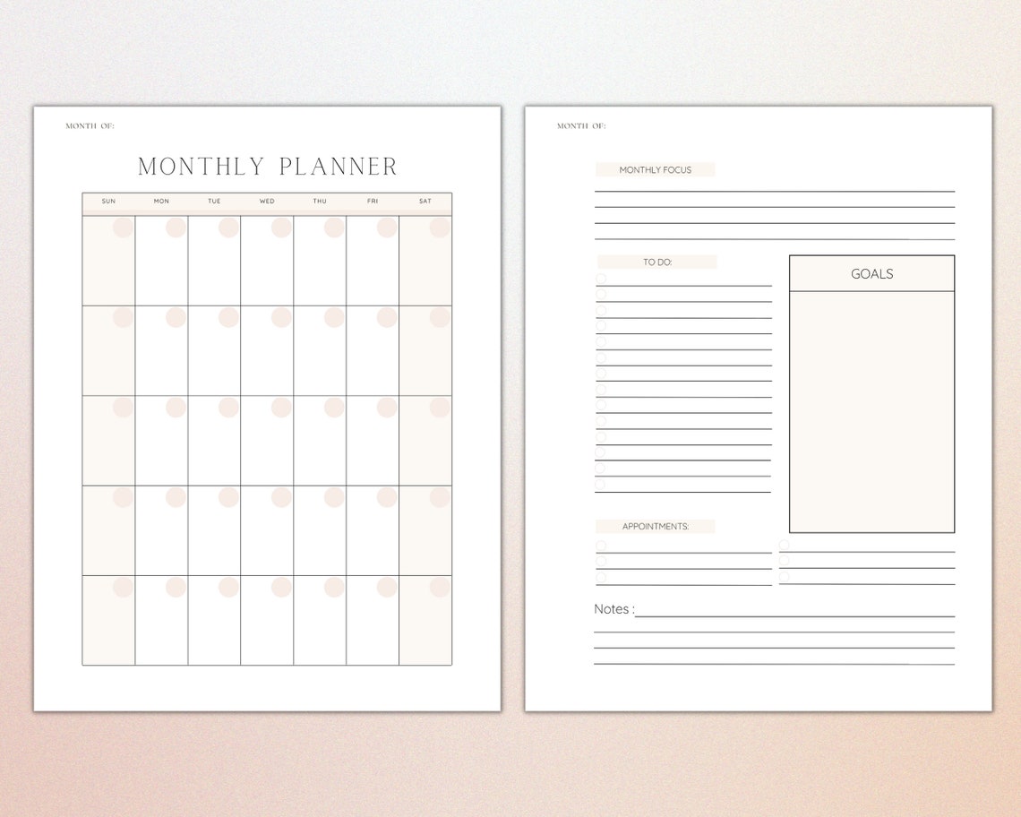 Undated Planner Daily, Weekly, Monthly, Yearly Planner, Printable ...