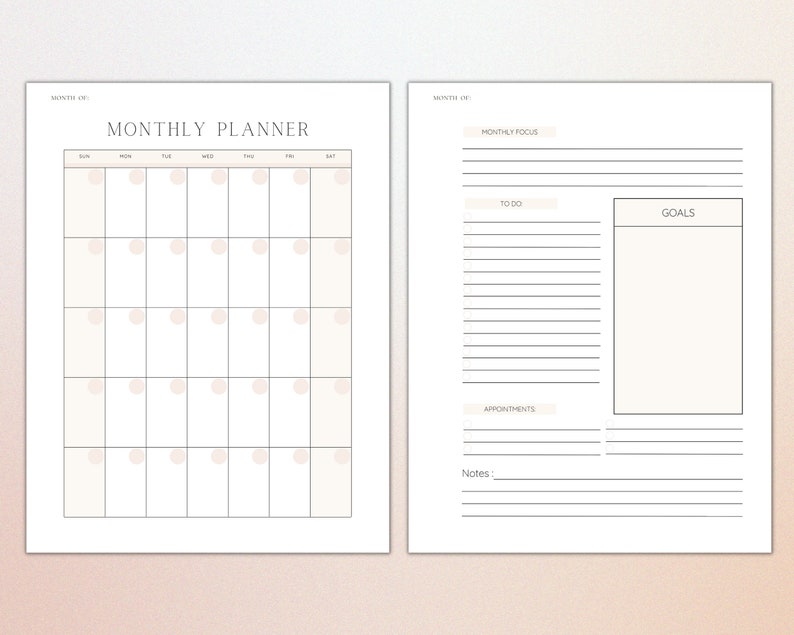 Undated Planner Daily, Weekly, Monthly, Yearly Planner, Printable ...