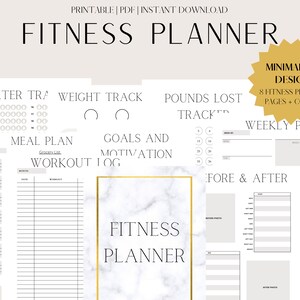 Printable Fitness Planner Weight Loss Tracker Journal - Etsy