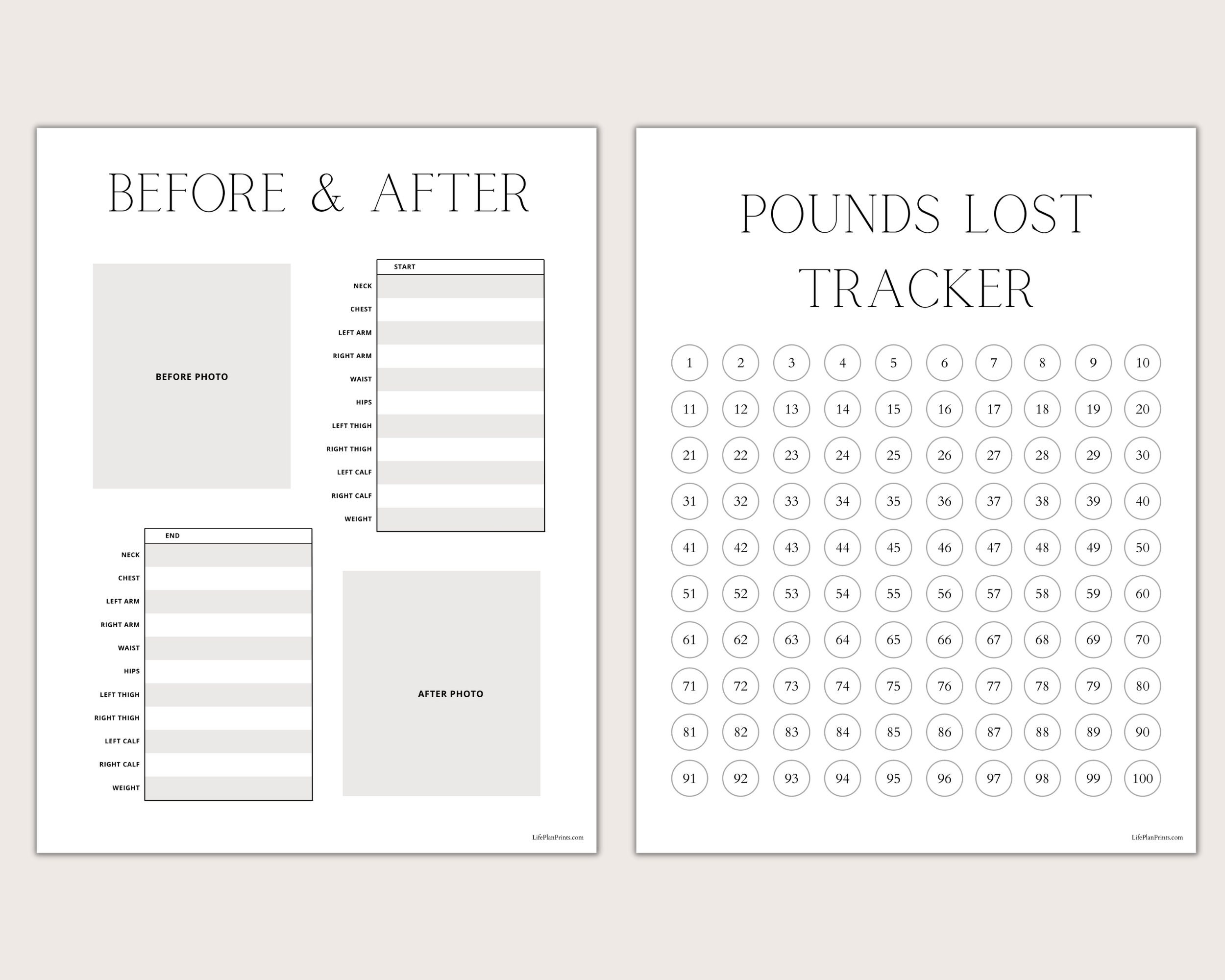 Printable Fitness Planner Weight Loss Tracker Journal - Etsy