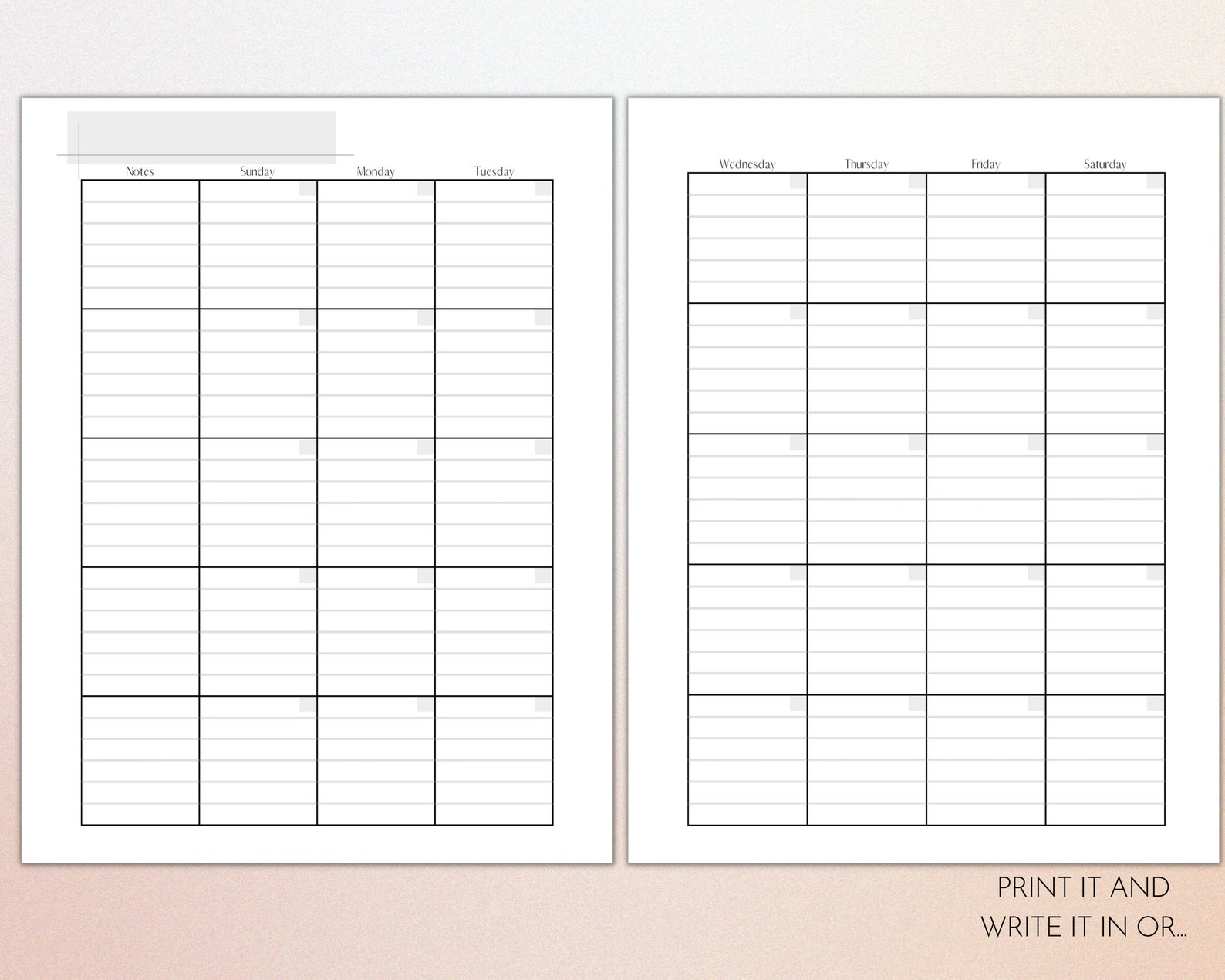 Printable Lined Monthly Calendar Undated Undated Calendar Monthly ...