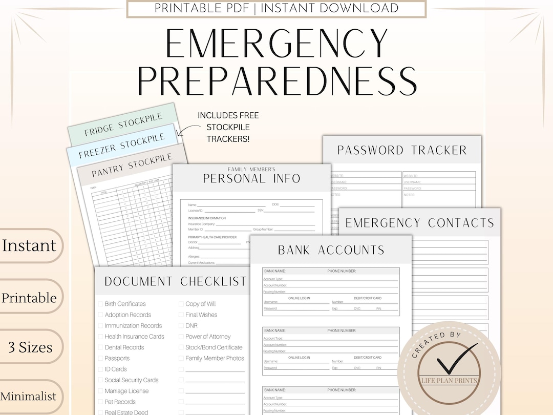 Printable Emergency Preparedness Binder | Emergency Preparedness ...