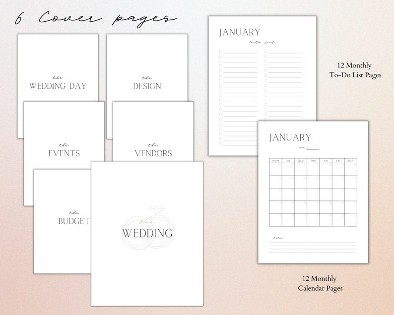 Wedding Planner Printable Wedding Planner Minimalist - Etsy