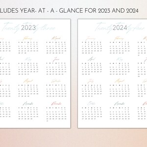Printable 2022-2023-2024 Calendar Bundle Monthly Calendar Monthly ...
