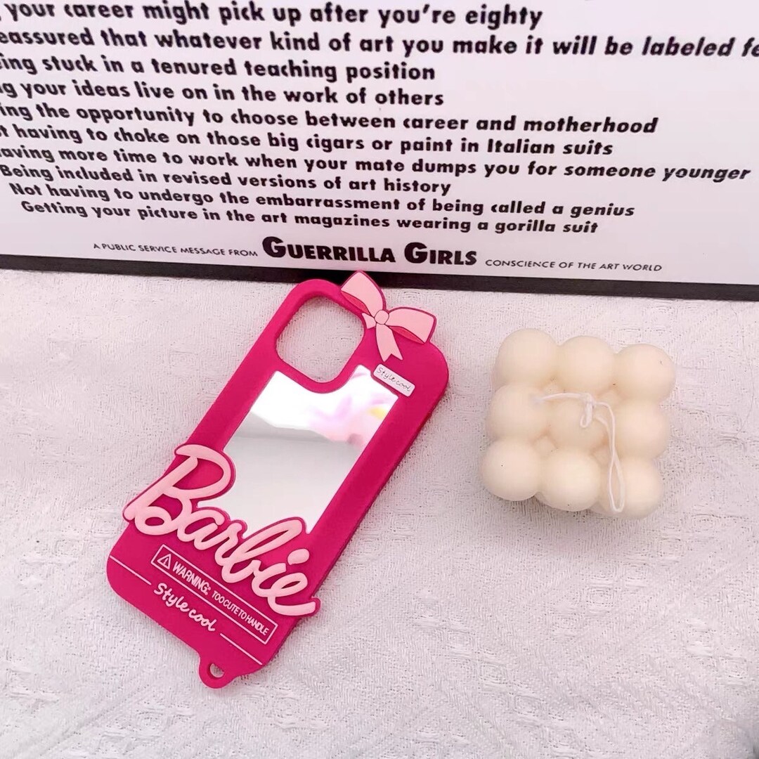 Barbie Inspired 3D Hot Pink Silicon iPhone Case With Mirror Gift for ...