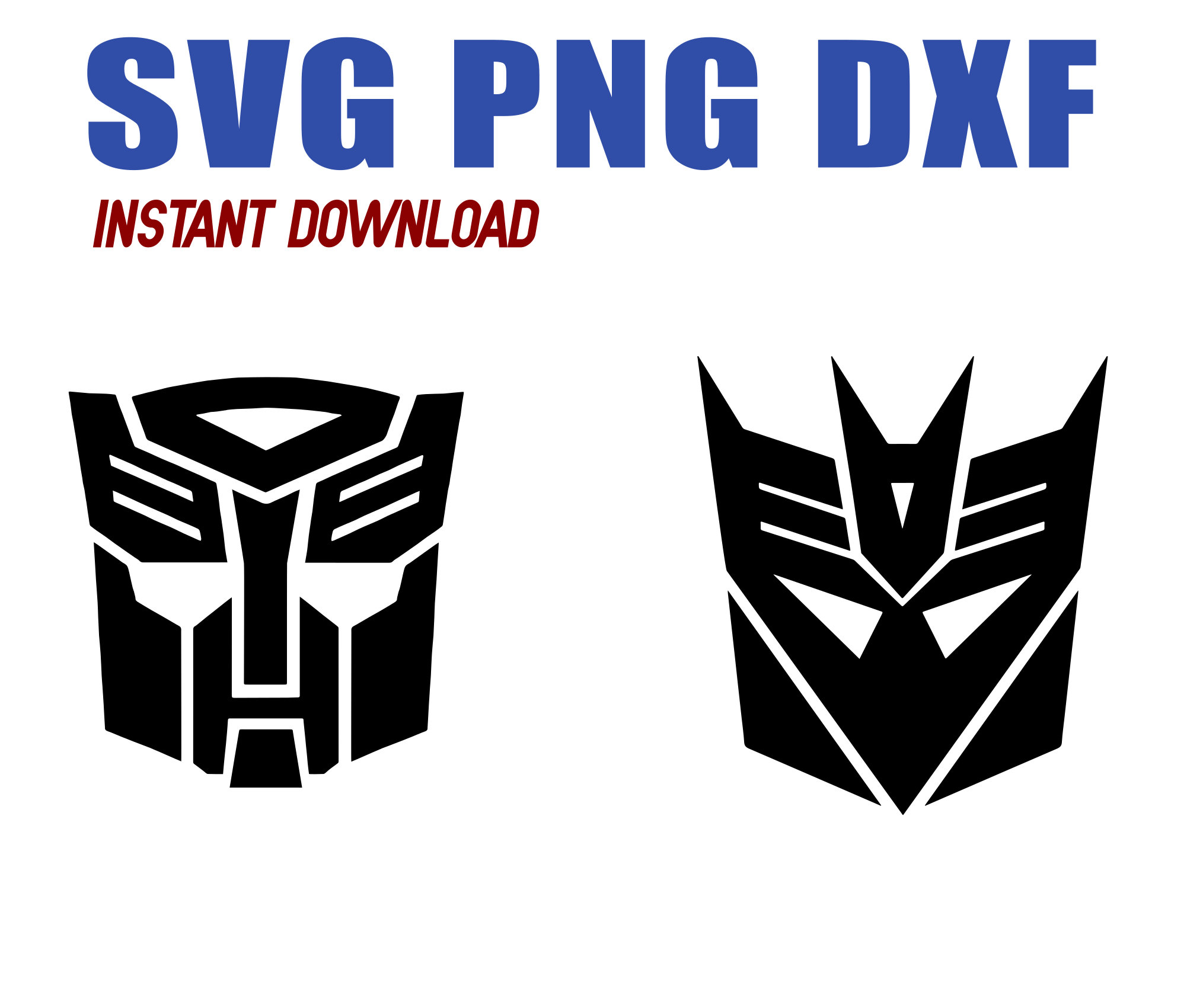 Transformers Decepticons Autobots Symbols Svg Png Dxf - Etsy