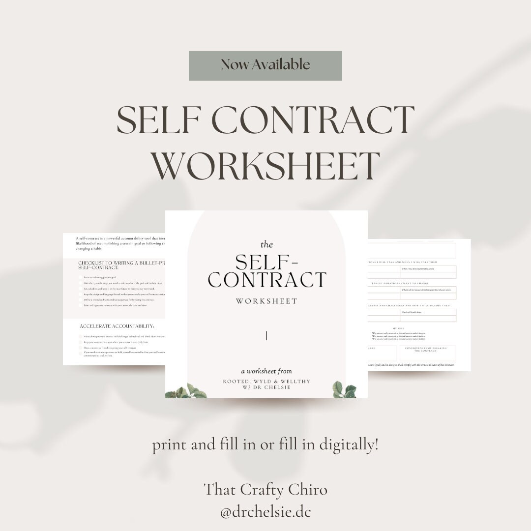 Self-contract Worksheet - Etsy