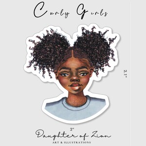 Waterproof Vinyl Sticker Set~curly Girls~woc~afro Hair Art~black Girl ...