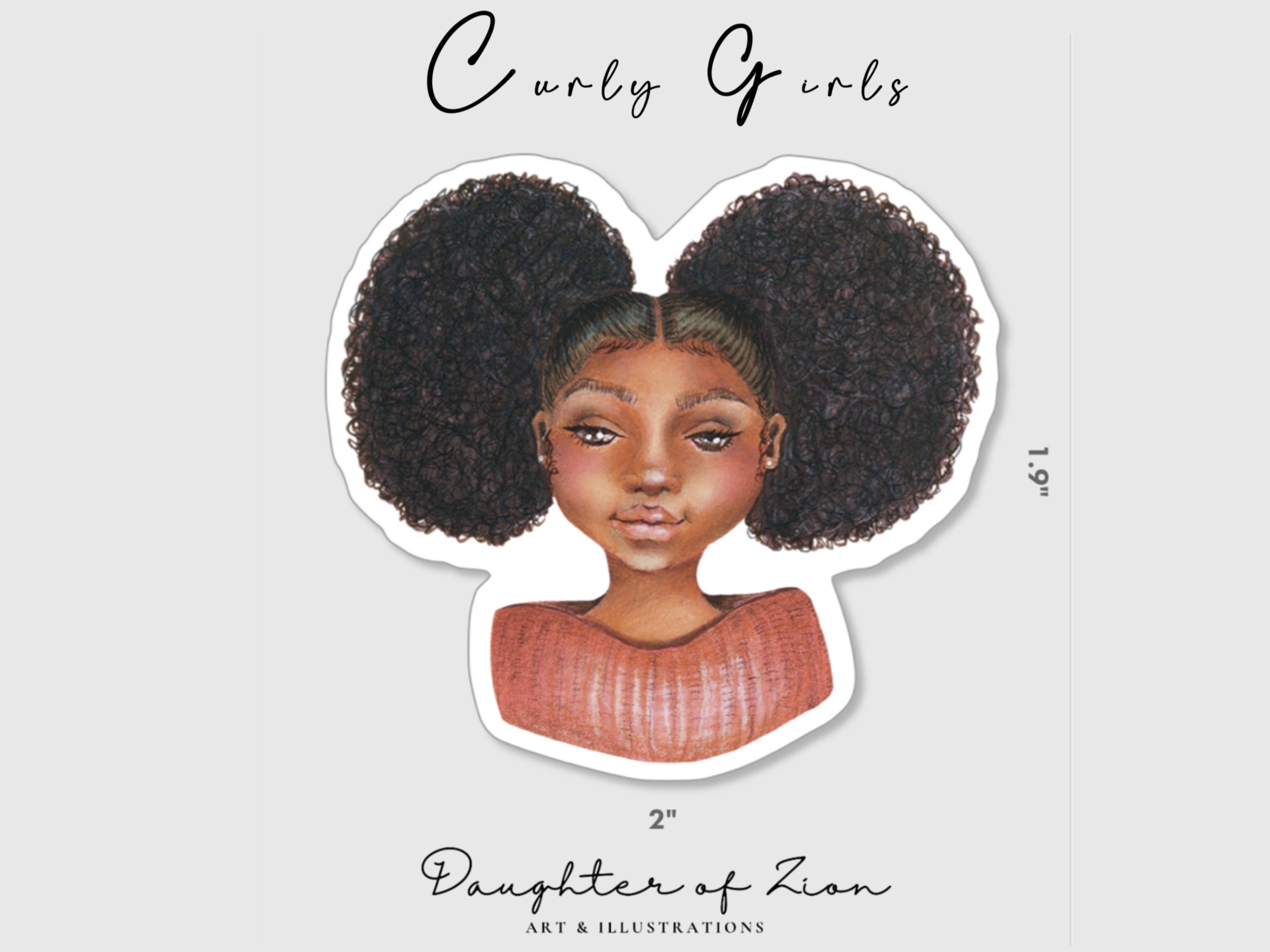 Waterproof Vinyl Sticker Set~curly Girls~woc~afro Hair Art~black Girl ...
