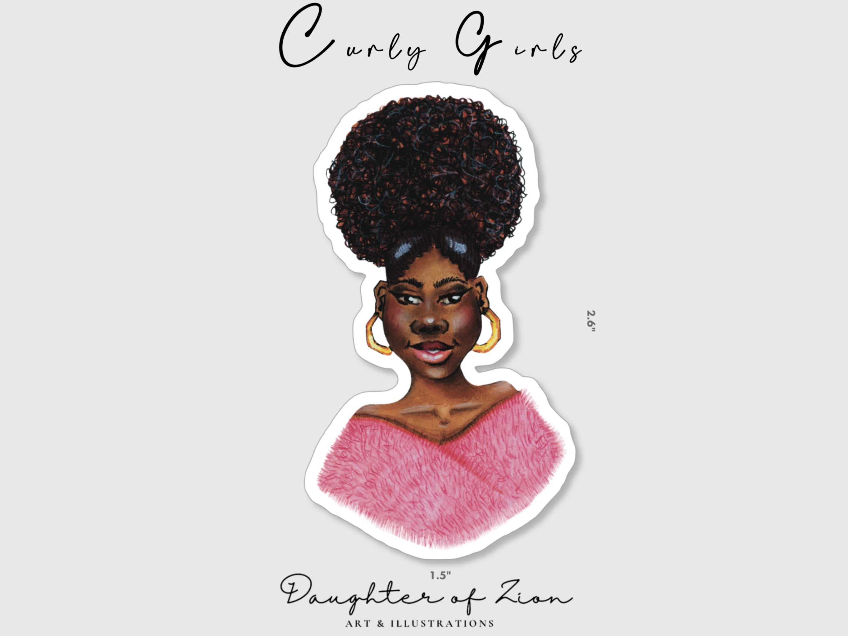 Waterproof Vinyl Sticker Set~curly Girls~woc~afro Hair Art~black Girl ...